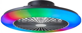 Brilliant G60020/06  Stmívatelné LED svítidlo SALERNO ČERNÉ &amp; reverzn VENTILÁTOR + funkce LED