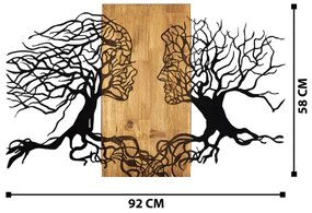 Nástěnná dekorace 58x92 cm strom života dřevo/kov