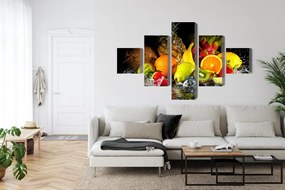 Vícedílný obraz Ovoce S Kapkou Vody Nedostatek Nedostatek Přírodní plátno 200x120