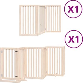 Zábrana pro psy s dvířky skládací 9 panelů 450 cm topol 3155644