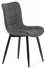 Jídelní židle šedá látka černé kovové nohy HC-462 GREY2