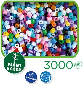 SES CREATIVE Zažehlovací korálky Green Beedz set 3000ks barevný mix Eco 04604
