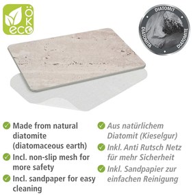 Světle hnědá koupelnová předložka z křemeliny 39x60 cm Puna – Wenko