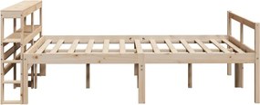 Postel s čelem pro seniory 140 x 190 cm masivní borovice 3305857