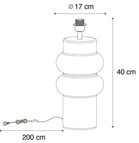Designová stolní lampa černá keramika 17 cm bez stínidla - Alisia