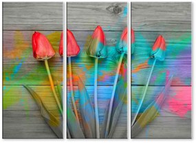 Třídílný obraz tulipány Velikost (šířka x výška): 120x90 cm