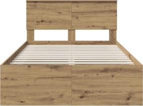 Rám postele s čelo Umělecký dub 135 x 190 cm Kompozitní dřevo 3407894