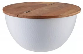 Massive home | Konferenční stolek ORIENT STORAGE 60 CM bílý masiv mango, II.
