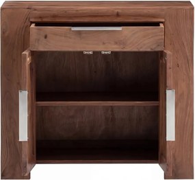 furniture-nabytek.cz - Komoda Osvaro akácie - Stříbrné kovové úchytky