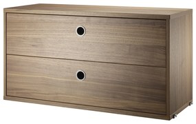 STRING Komoda Chest with Drawers 78 x 30 cm, Walnut