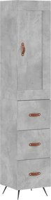 Skříň highboard betonově šedá 34,5x34x180 cm kompozitní dřevo 3200173