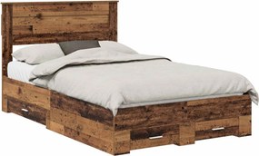 Rám postele s čelo Staré dřevo 120 x 190 cm Kompozitní dřevo 3410009