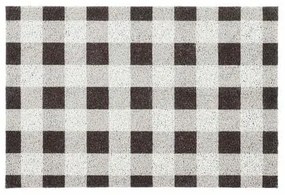 Podložka pod rohožku s gumou CHESS, kostkovaná, černá|bílá|béžová-krémová, 91x60cm|Esschert Design