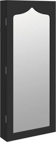 vidaXL Zrcadlová šperkovnice nástěnná 37,5 x 10 x 90 cm [353224] Barva: Černá