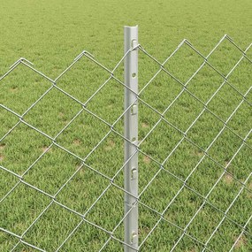 Plot s řetězovým odkazem a sloupkem 10 x 0,8 m Pozinkovaná ocel 3336295