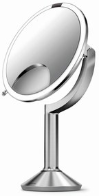 Kosmetické zrcátko Simplehuman Sensor TRIO, LED osvětlení, 1x/5x/10, dobíjecí, matná nerez