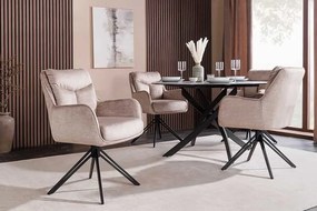 Designová otočná židle Brock béžový samet