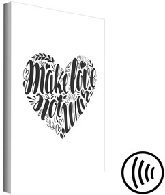 Obraz Milujme se (1-dílný) svislý - černobílé srdce s nápisy