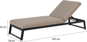 Doppler Melia LIKA-TEX® mocca - luxusní zahradní lehátko - Rozbalené zboží (N622)