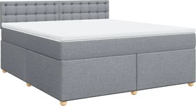 Box spring postel s matrací světle šedá 180 x 200 cm textil 3286773
