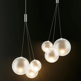 Lodes 16410 0030 Random, závěs z čirého foukaného skla, 3x1W LED 3000K, šířka 29cm
