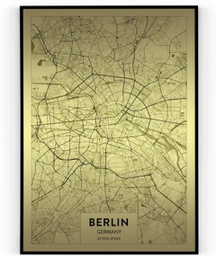 Plakát / Obraz Mapa Berlin Pololesklý saténový papír 210 g/m² A4 - 21 x 29,7 cm