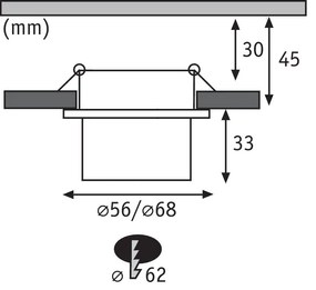 Paulmann 93376 LED Gil, bodovka v bílo-černé úpravě, 1x6,5W LED 2700K tříkrokové stmívání, prům. 6,8cm, IP44