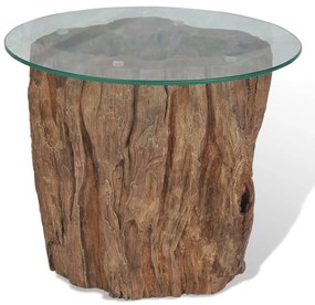 vidaXL Konferenční stolek teak a sklo 50 x 40 cm