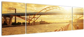Obraz mostu se západem slunce (170x50 cm)
