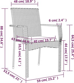 vidaXL Zahradní židle s poduškami 2 ks polyratan [319881] Barva: Šedá