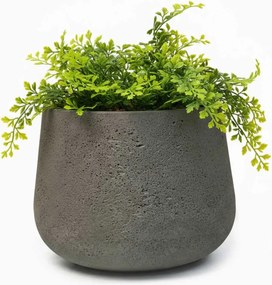 Květináč GIRAR, sklolaminát, výška 27 cm, tmavě šedá