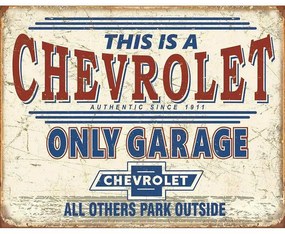 Plechová cedule Chevrolet Only Garage 32 cm x 40 cm