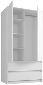 Dětská šatní skříň v bílé barvě 180x55x90 cm