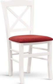 Stima Dřevěná jídelní židle CLAYTON látka | Sedák: carabu marrone 137,Odstín: bílá