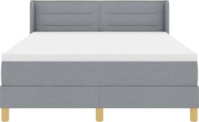 Postel s boxspringem s matrací Světle šedá 200 x 140 cm textil 3341230