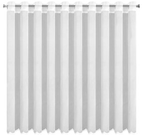 Bílá záclona na kroužcích KARA s výšívanou vlnkou 300x145 cm