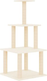 Škrabadlo pro kočky se sisalovými sloupky krémové 111 cm 171732