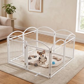 Costway Volně stojící vrátka pro psy s dveřmi a 360° otočnými – 480 × 81 cm