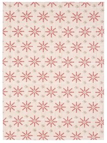 SCANquilt utěrka CHAMBRE+BOARD vločky natur+červená 50 x 70 cm