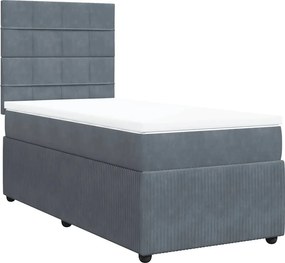 Box spring postel s matrací tmavě šedá 90x200 cm samet 3294539