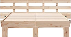 Rám postele s čelo Hnědá 150 x 200 cm Masivní borové dřevo 3385685