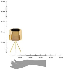 Květináč na stojanu Sashi 21 cm zlatý