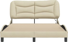 Rám postele s LED bez matrace Hvar Cream 120x200 cm Látka 3213695