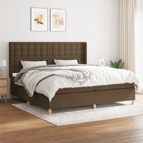 Box spring postel s matrací tmavě hnědá 200x200 cm textil 3132340