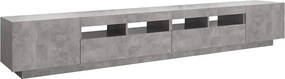 TV skříňka s LED osvětlením betonově šedá 260 x 35 x 40 cm 3081919