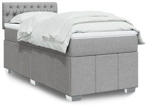 Box spring postel s matrací světle šedý 100 x 200 cm textil 3289286