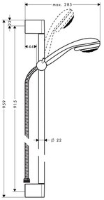 Hansgrohe Crometta 85, Vario sprchová sada se sprchovou tyčí 90 cm, chromová, HAN-27762000