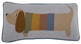 Bloomingville Pletený bavlněný polštář Charlie 60x30 cm, šedá barva, multi barva, textil