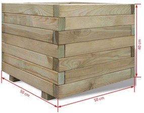 Vyvýšený záhon 50 x 50 x 40 cm dřevo čtvercový - Default Title