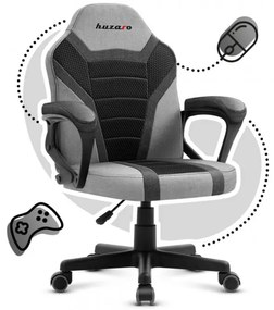 Šedé ergonomicky tvarované herní křeslo pro děti